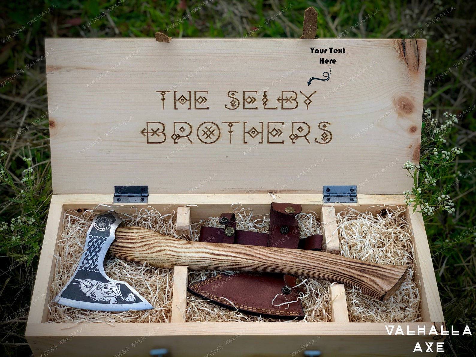 Valkyrie Axe With Personalized Engraved Wooden Box Hand - Etsy