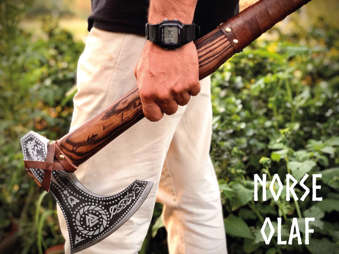 Functional Hand Forged Viking Axe Made With Carbon Steel, Gift for Men ...
