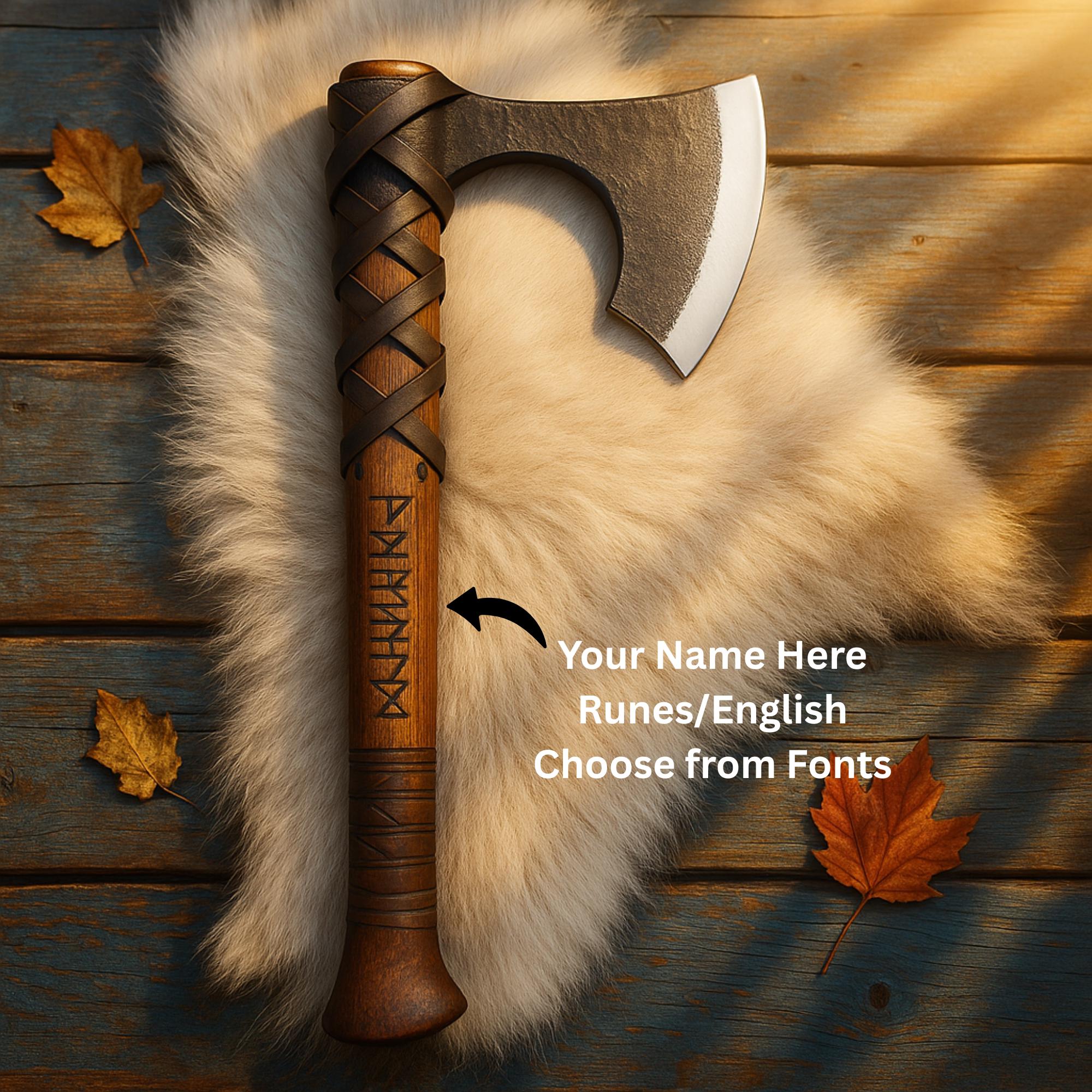 Handmade Viking Axe With Custom Name Engraving – Perfect Gift for ...