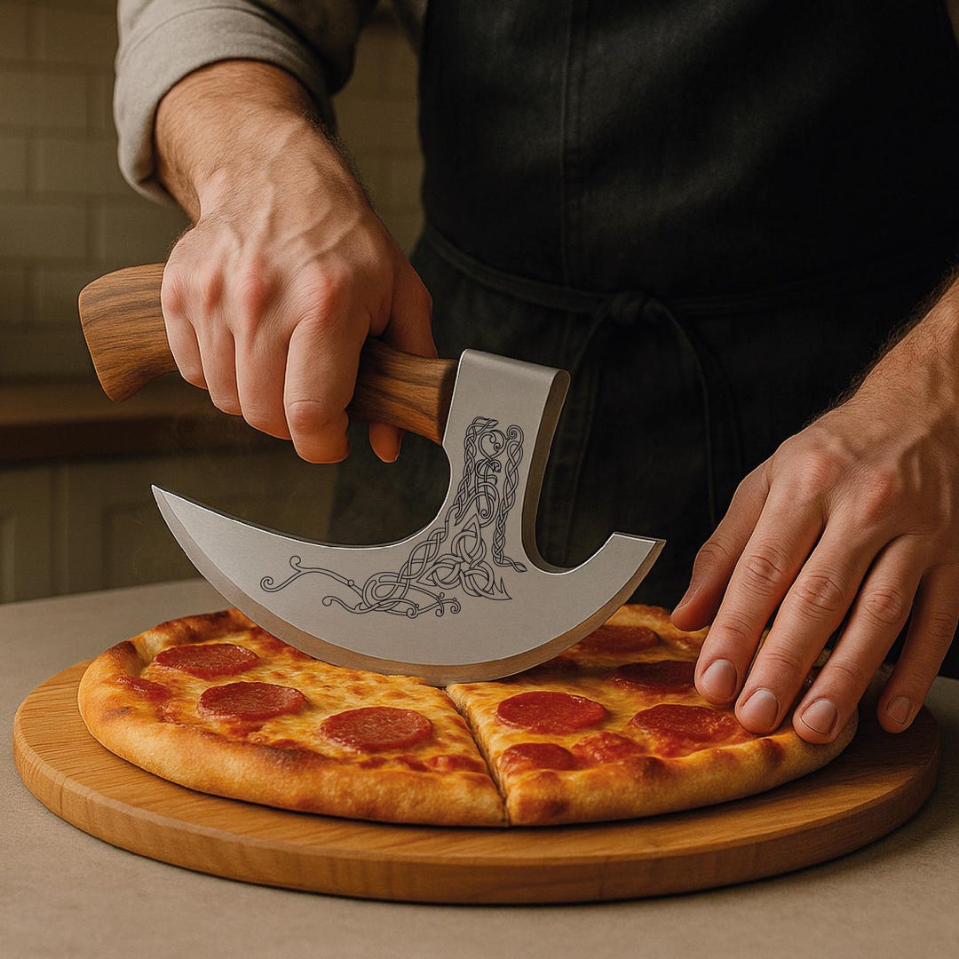 Giftful Kitchen Cleaver Pizza Cutter Axe With Personalized Engraved ...