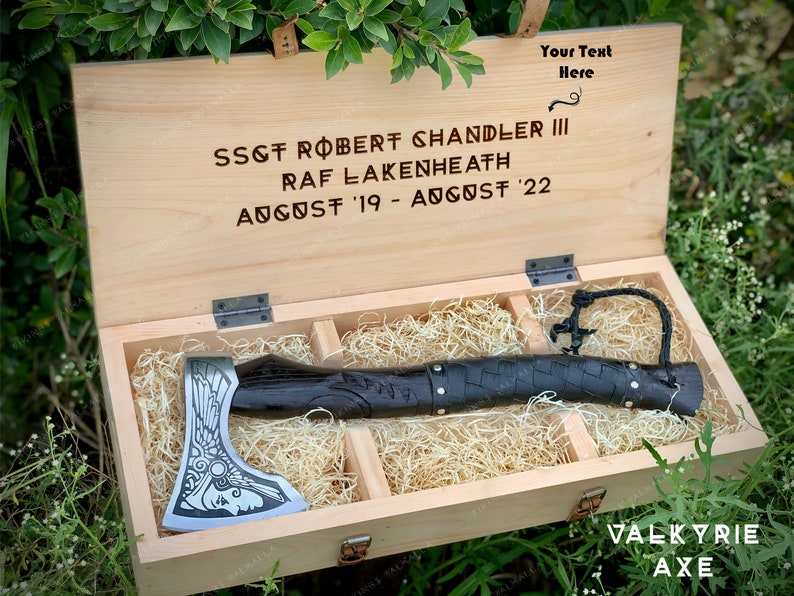 Dragon Axe With Personalized Engraved Wooden Box Best Gift Box for Men ...