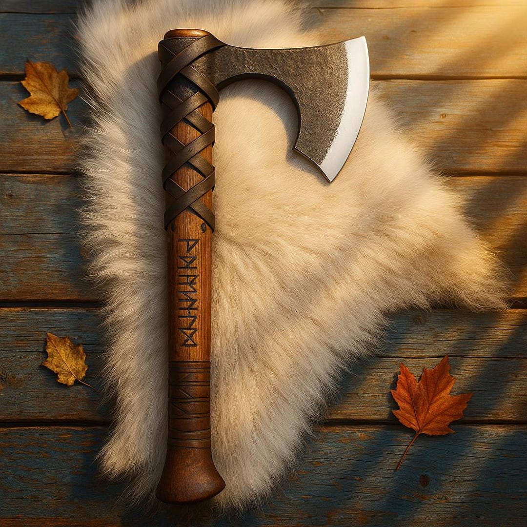 Handmade Viking Axe With Rune Engraving – Gift for Him, Groomsmen or ...