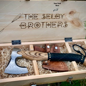 Valkyrie Axe With Personalized Engraved Wooden Box Hand | Etsy