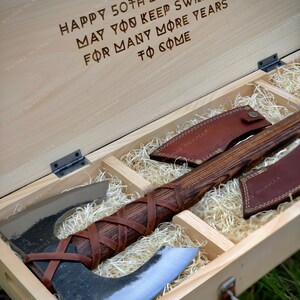 Wood Splitting Functional Axe, Hand Forged Viking Axe With Personalized ...