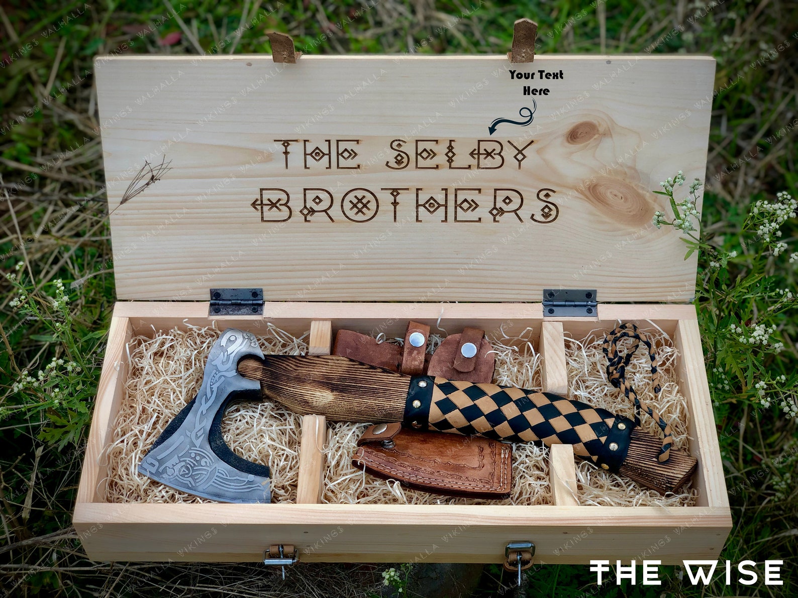 Valkyrie Axe With Personalized Engraved Wooden Box Hand - Etsy