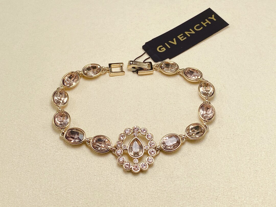 Vintage Givenchy Crystal & Stone Flex Bracelet(gold-tone2898), Gift for ...