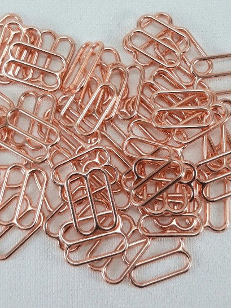 Lingerie Making Metal Slider Rose Gold Bra Straps Regulator 6/8/10/12 ...