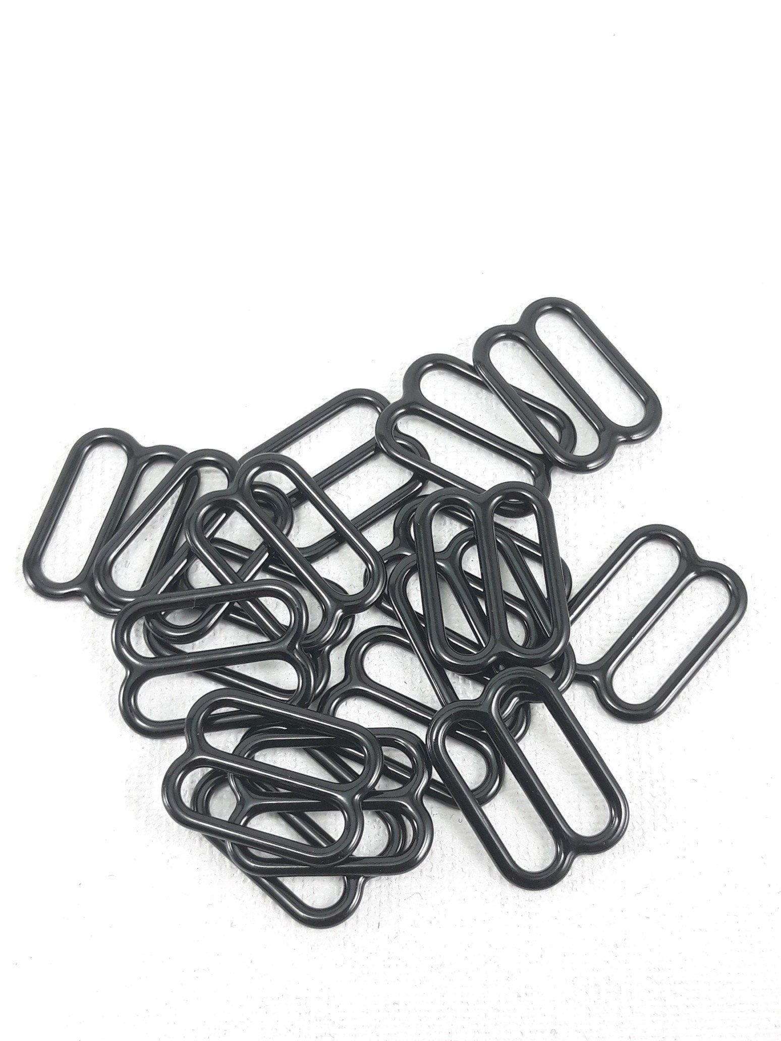 Lingerie Making Metal Slider Black Bra Straps Regulator 6/8/10/12/15mm ...