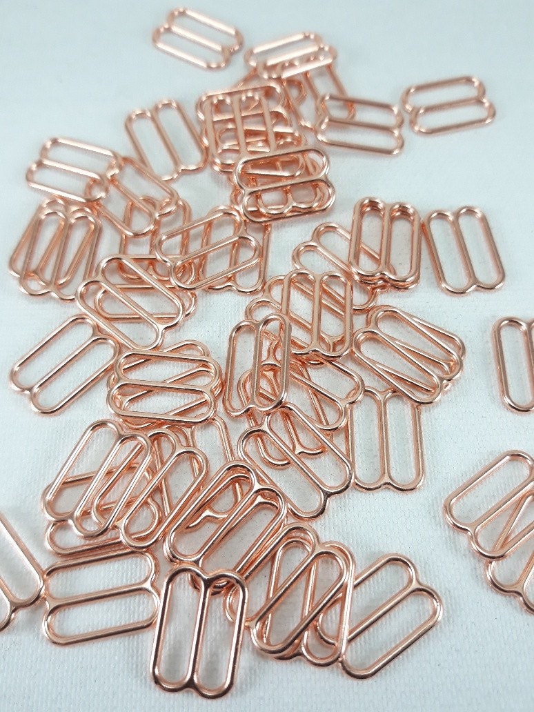 Lingerie Making Metal Slider Rose Gold Bra Straps Regulator 6/8/10/12 ...