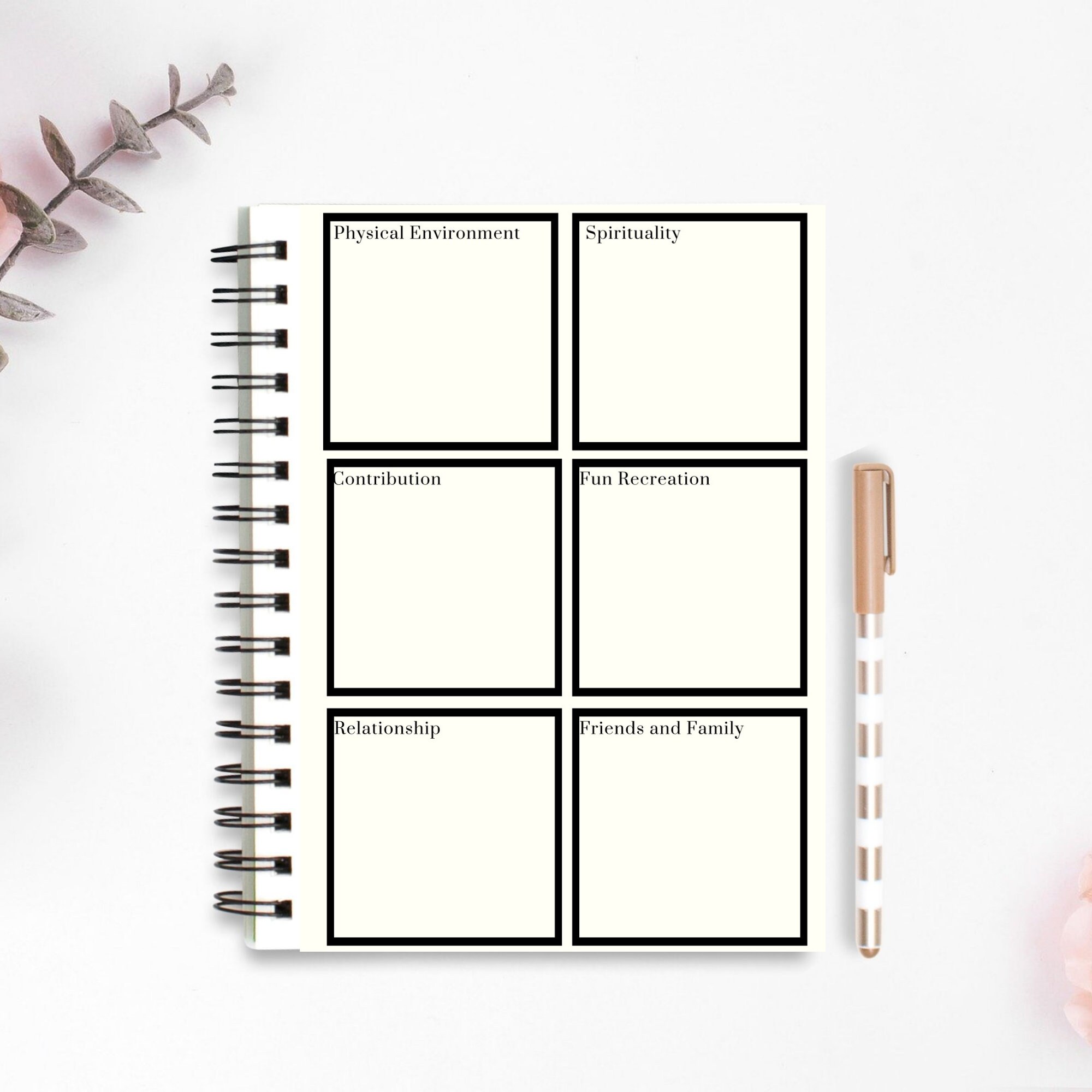 Printable 12 Month Goals Planner A4 - Etsy