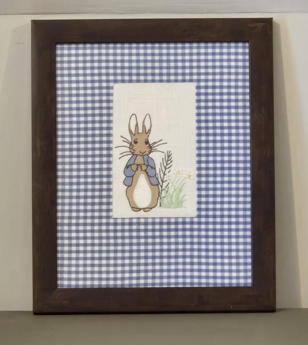 Framed Embroidered Peter Rabbit - Etsy