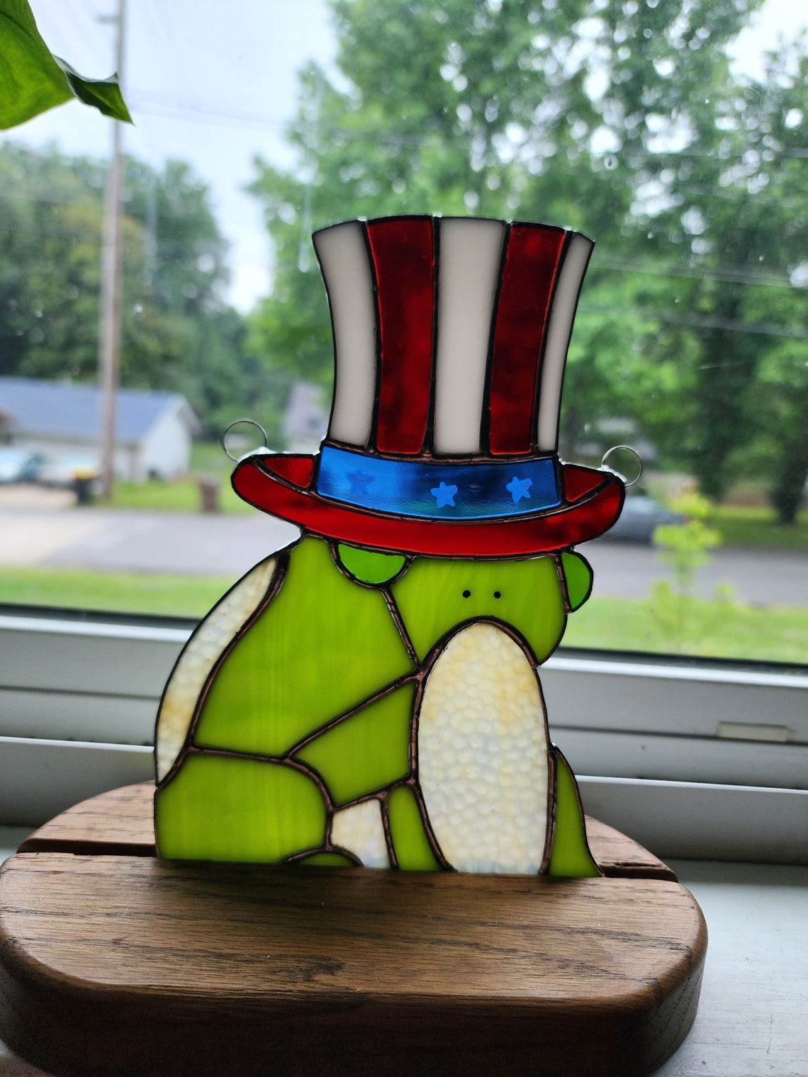 Stained Glass Frog (uncle Sam) - Etsy