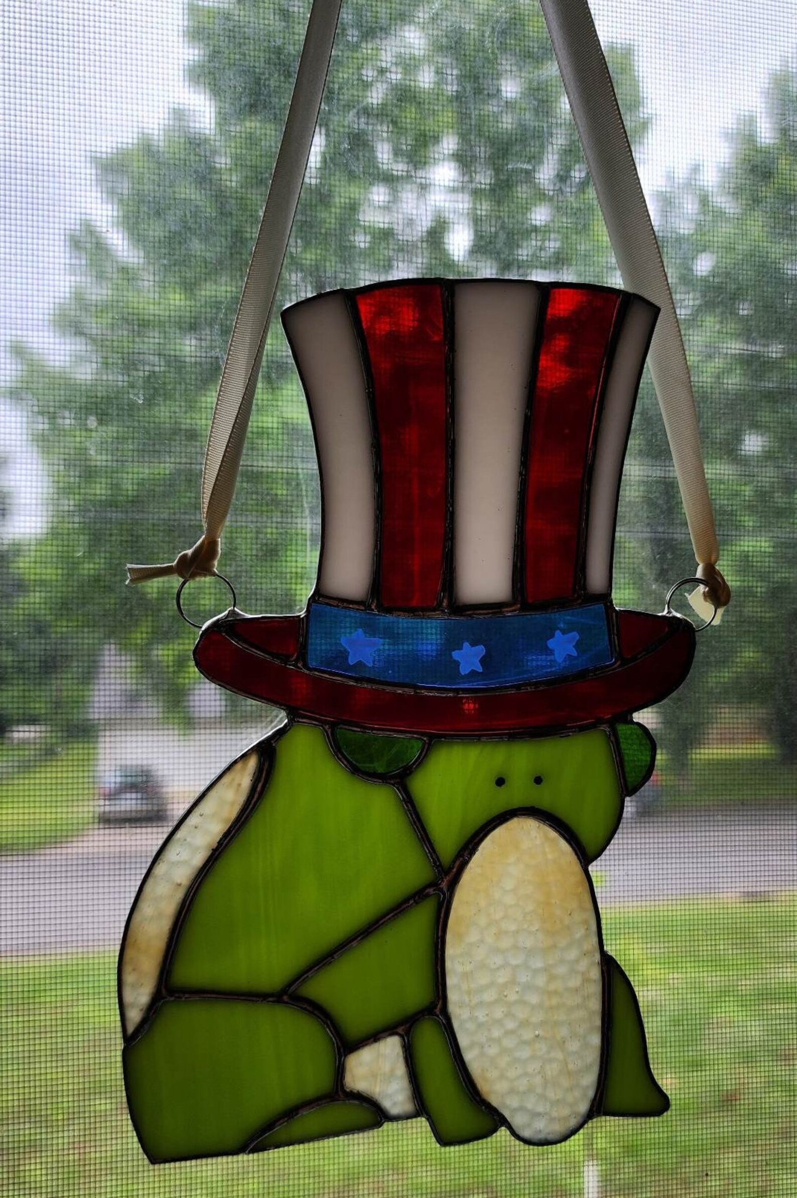 Stained Glass Frog (uncle Sam) - Etsy