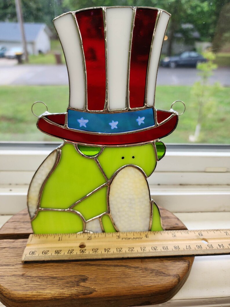 Stained Glass Frog (uncle Sam) - Etsy