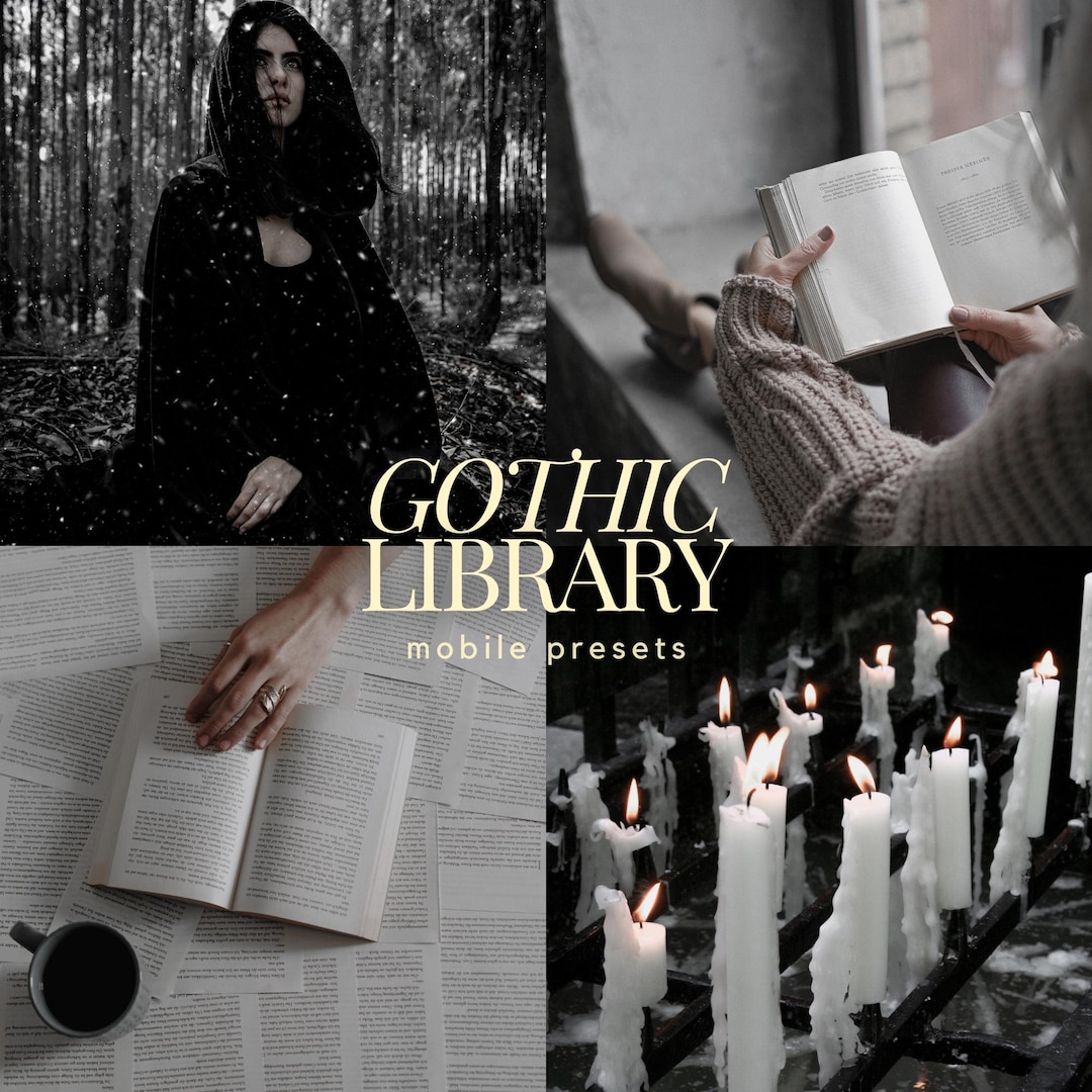 GOTHIC LIBRARY Bookish Presets for Lightroom | 4 Mobile Presets | Dark ...