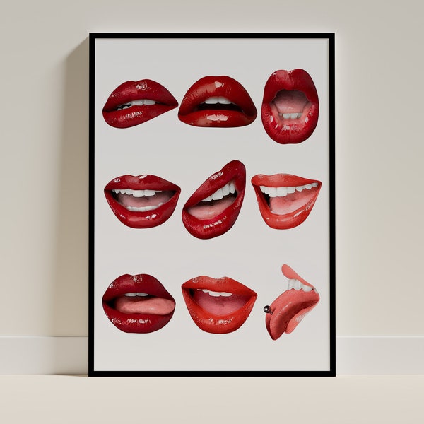 Lips Poster - Etsy