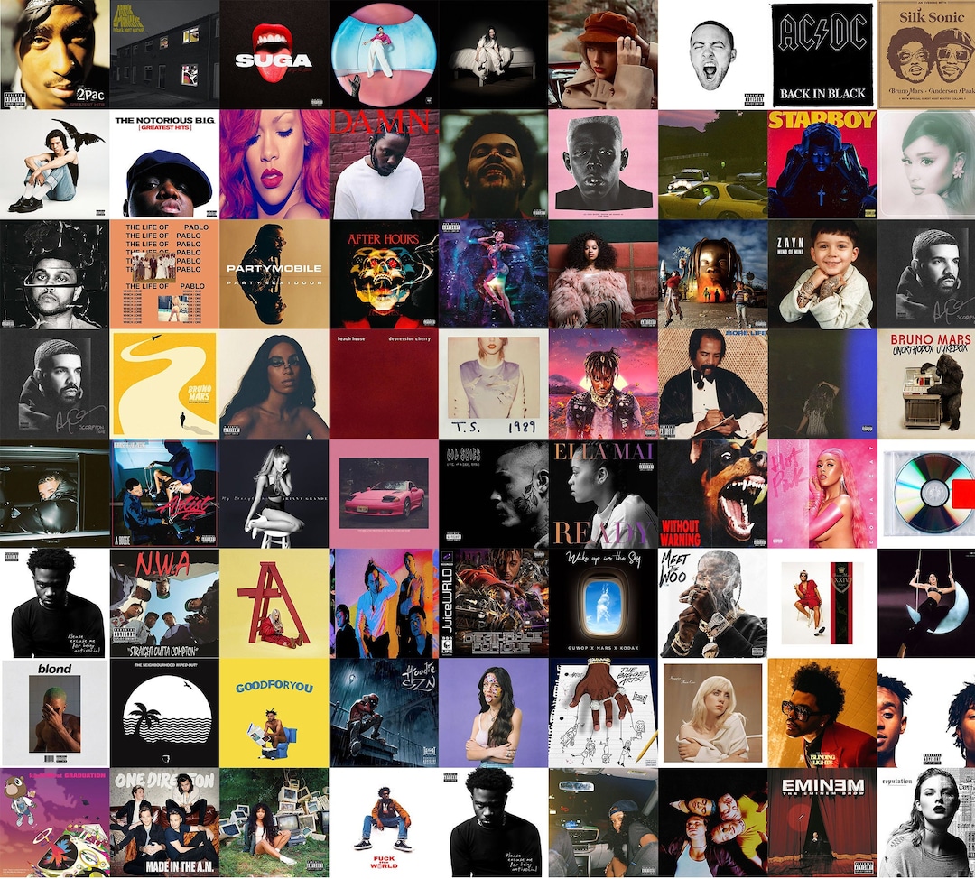 80 PCS | Album Cover Wall Collage | Album Collage Kit| Music Collage ...