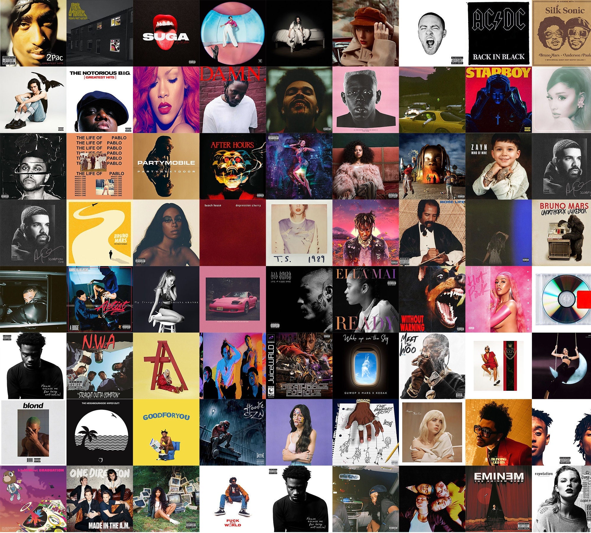 80 PCS | Album Cover Wall Collage | Album Collage Kit| Music Collage ...