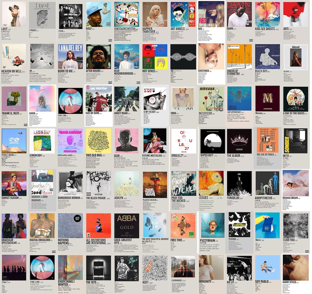150 PCS Minimalist Album Cover Poster Digital Music Posters - Etsy