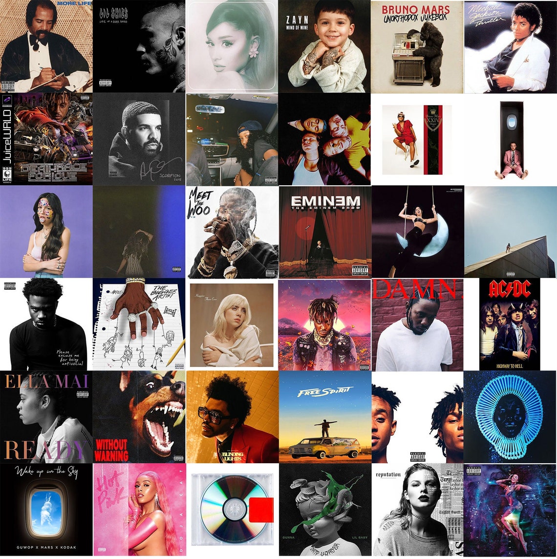 80 PCS | Album Cover Wall Collage | Album Collage Kit| Music Collage ...