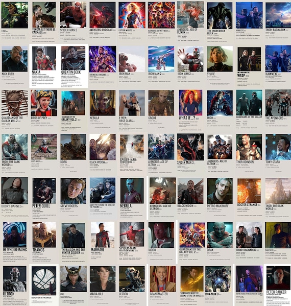 100 PCS Marvel MCU Mini Characters Poster MCU Polaroid - Etsy