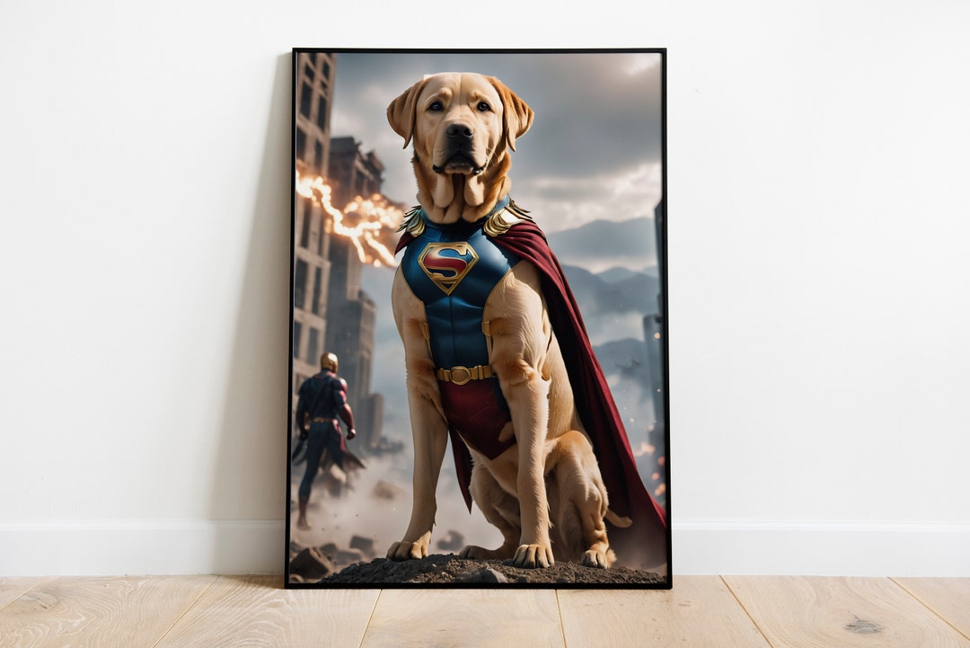 Labrador Retriever Poster, Superman Poster Prints, Custom Pet Portrait ...