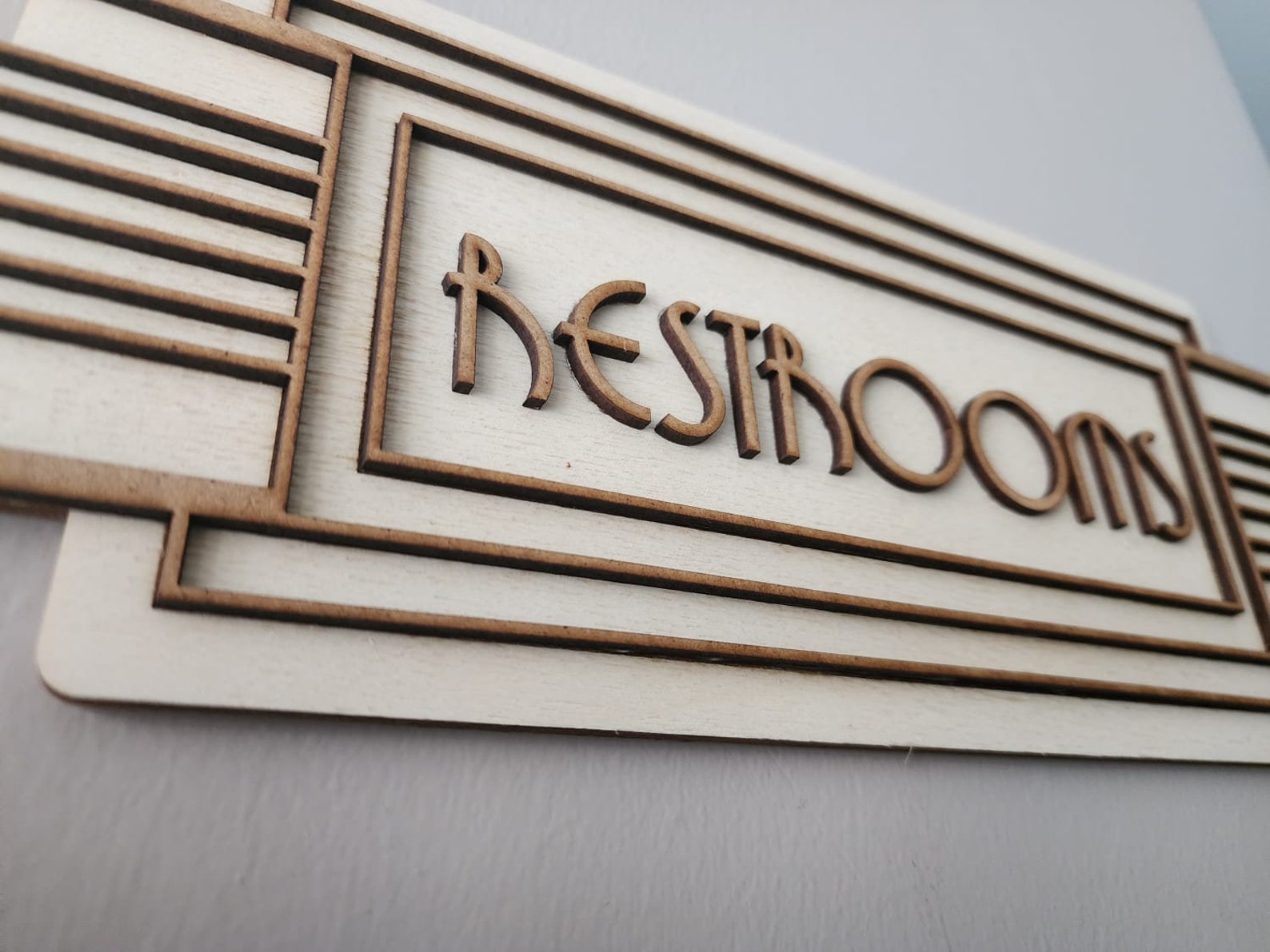 Wood Restroom Sign, WC Sign for Cafe, Cafe & Restaurant Restroom Sign ...