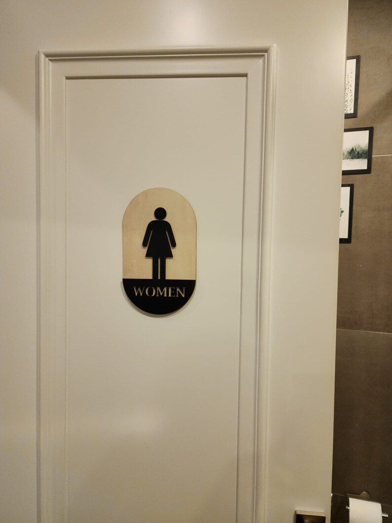 Wood Restroom Sign Set, WC Sign for Cafe, Cafe & Restaurant Restroom ...