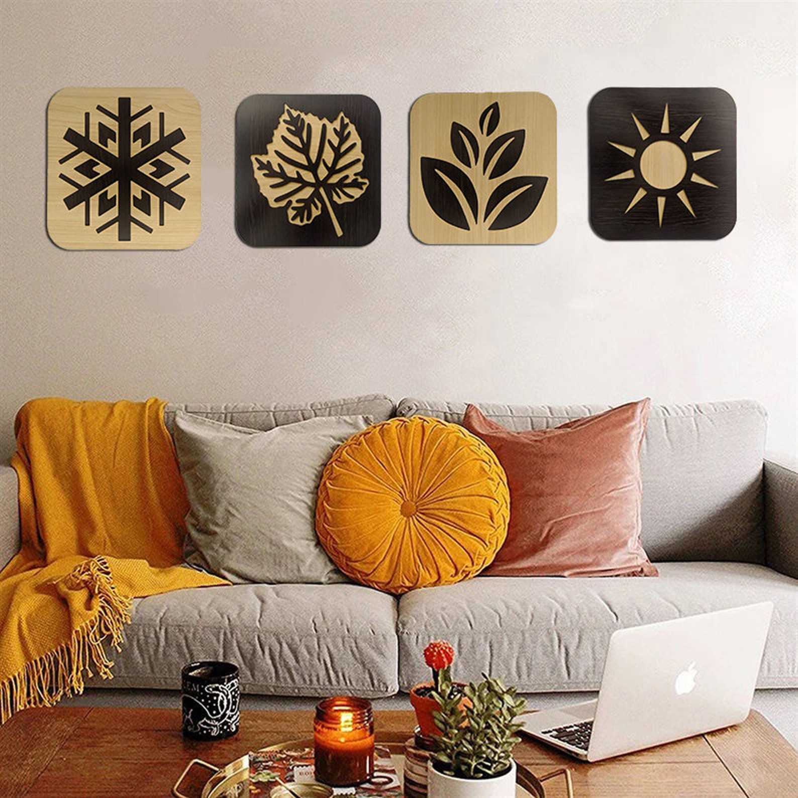 4 Seasons Wall Decor, Minimal Wall Decor, Wall Autumn Sign, 4 Seasons ...