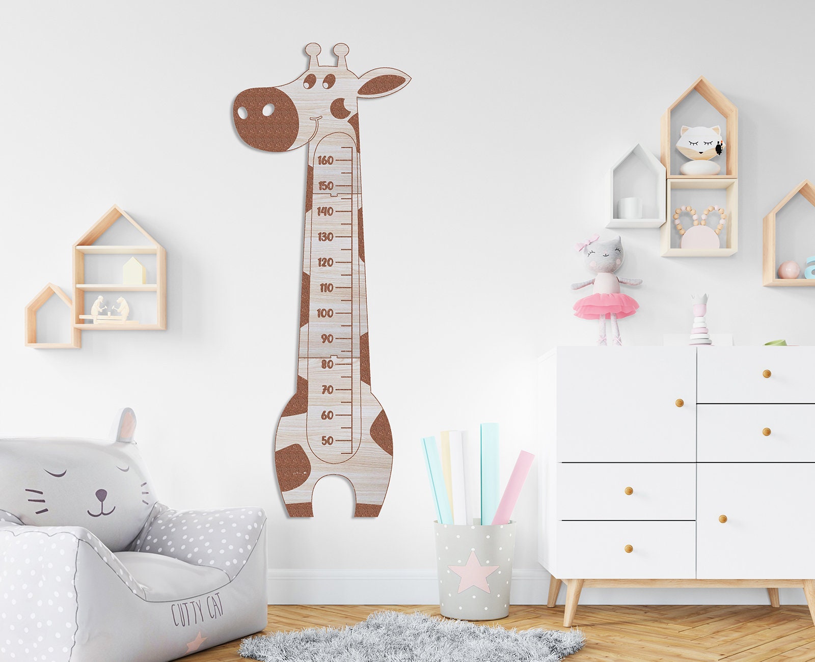 Wooden Height Chart Ruler Nursery Design Kid Rooms Gifts for - Etsy