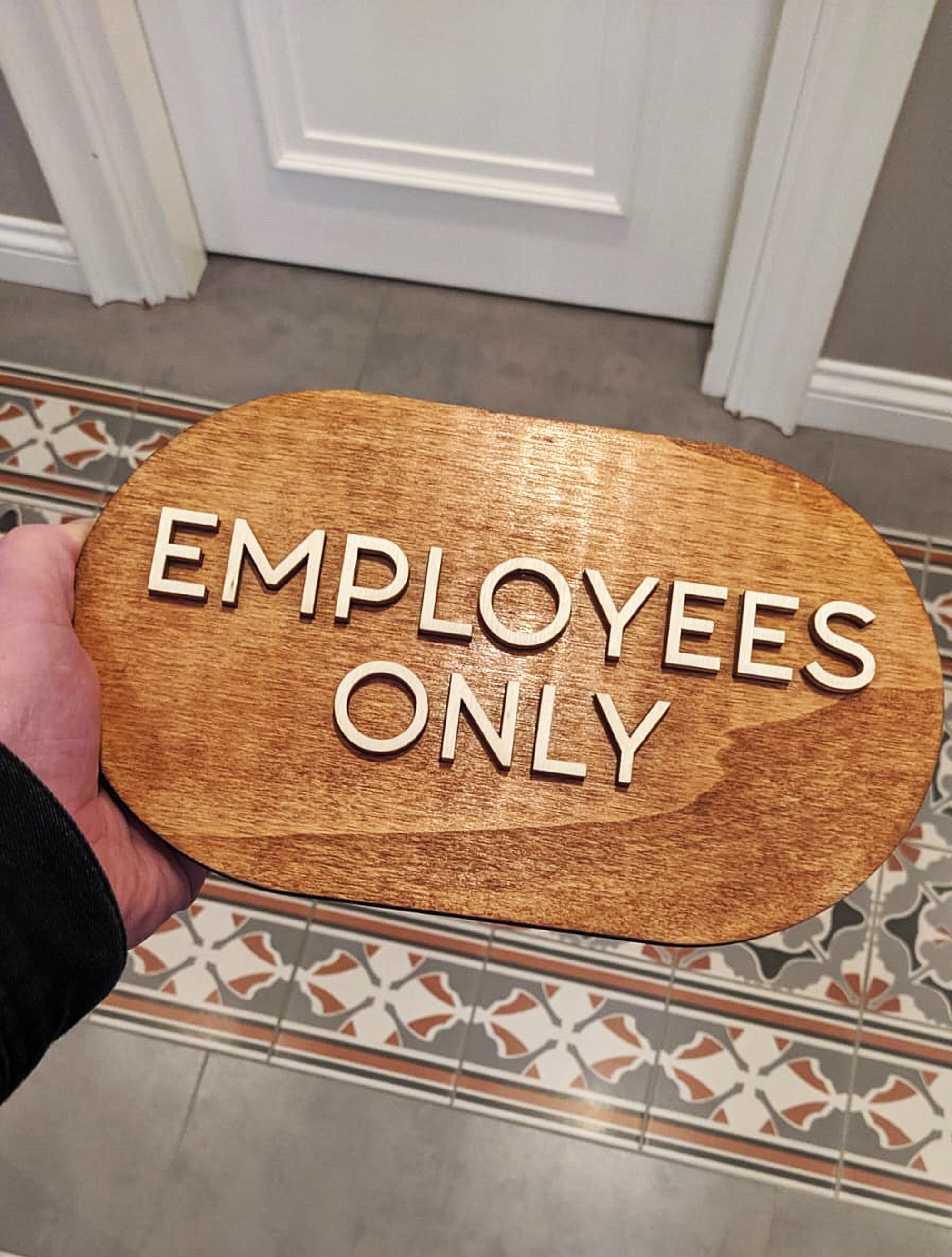 Wooden Employees Only Sign, Employees Only Sign for Cafe, Staff Only ...
