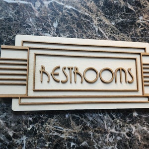 Wood Restroom Sign, WC Sign for Cafe, Cafe & Restaurant Restroom Sign ...