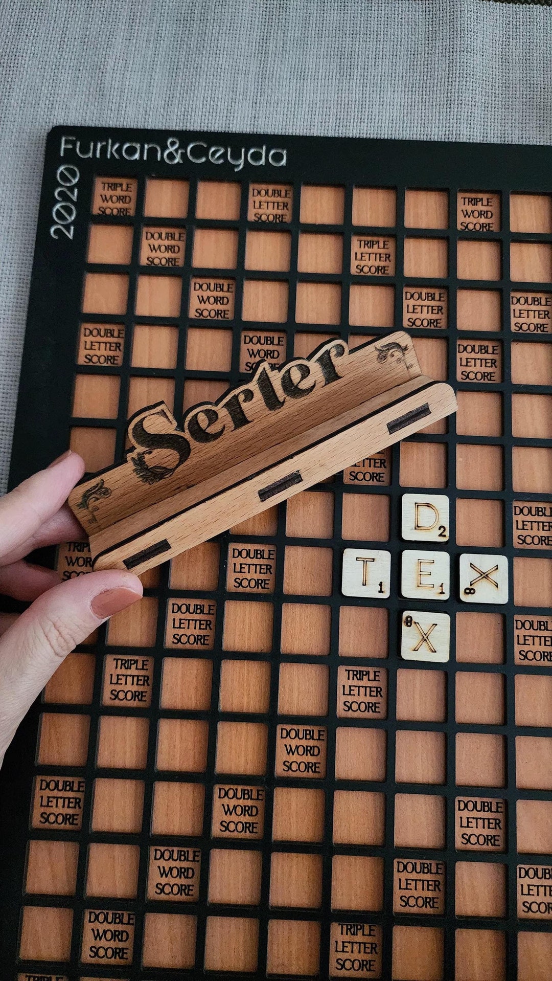 Custom Word Game Set With Personalized Tile Holders and Game Board ...