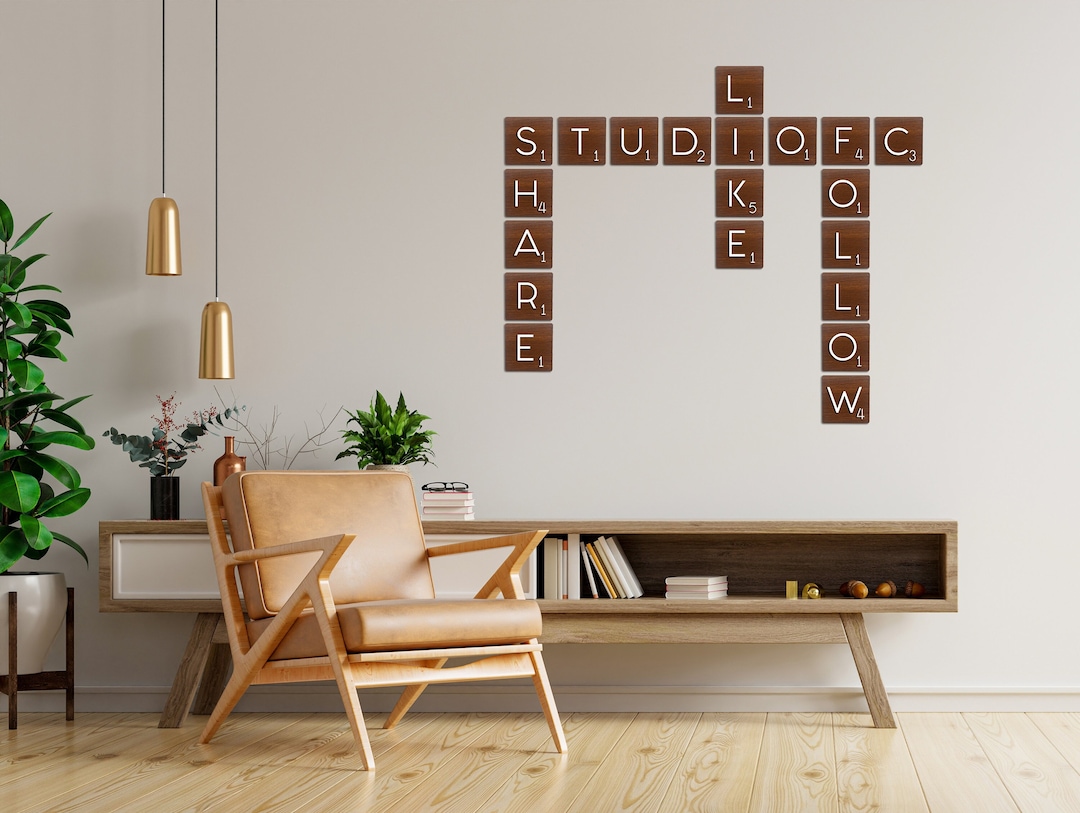 Word Game Wall Tiles, Letter Tiles, Wood Sign, Word Game Wall Art Decor ...