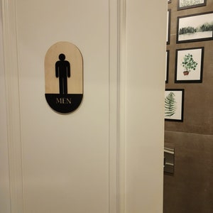 Wood Restroom Sign Set, WC Sign for Cafe, Cafe & Restaurant Restroom ...