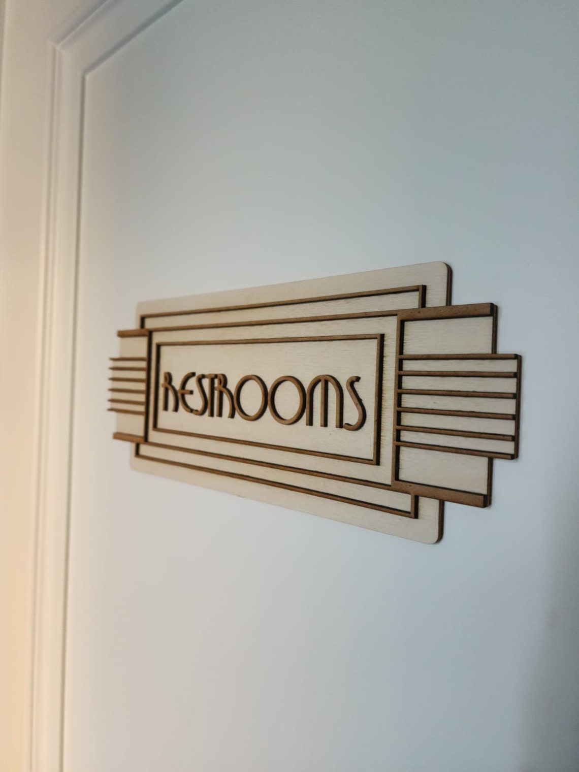 Wood Restroom Sign, WC Sign for Cafe, Cafe & Restaurant Restroom Sign ...