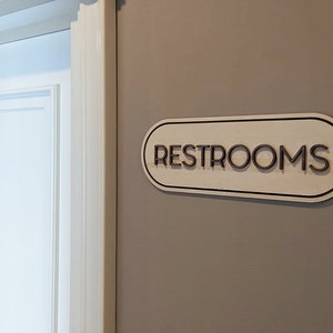 Restroom Sign Set, WC Sign for Cafe, Cafe & Restaurant Restroom Sign ...