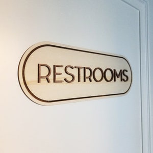 Restroom Sign Set, WC Sign for Cafe, Cafe & Restaurant Restroom Sign ...