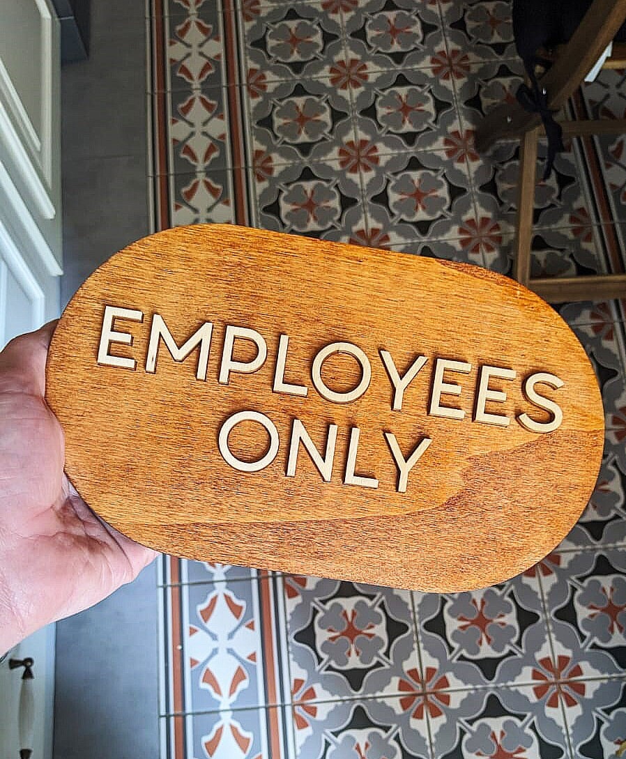 Wooden Employees Only Sign: Cafe & Restaurant Decor - Etsy