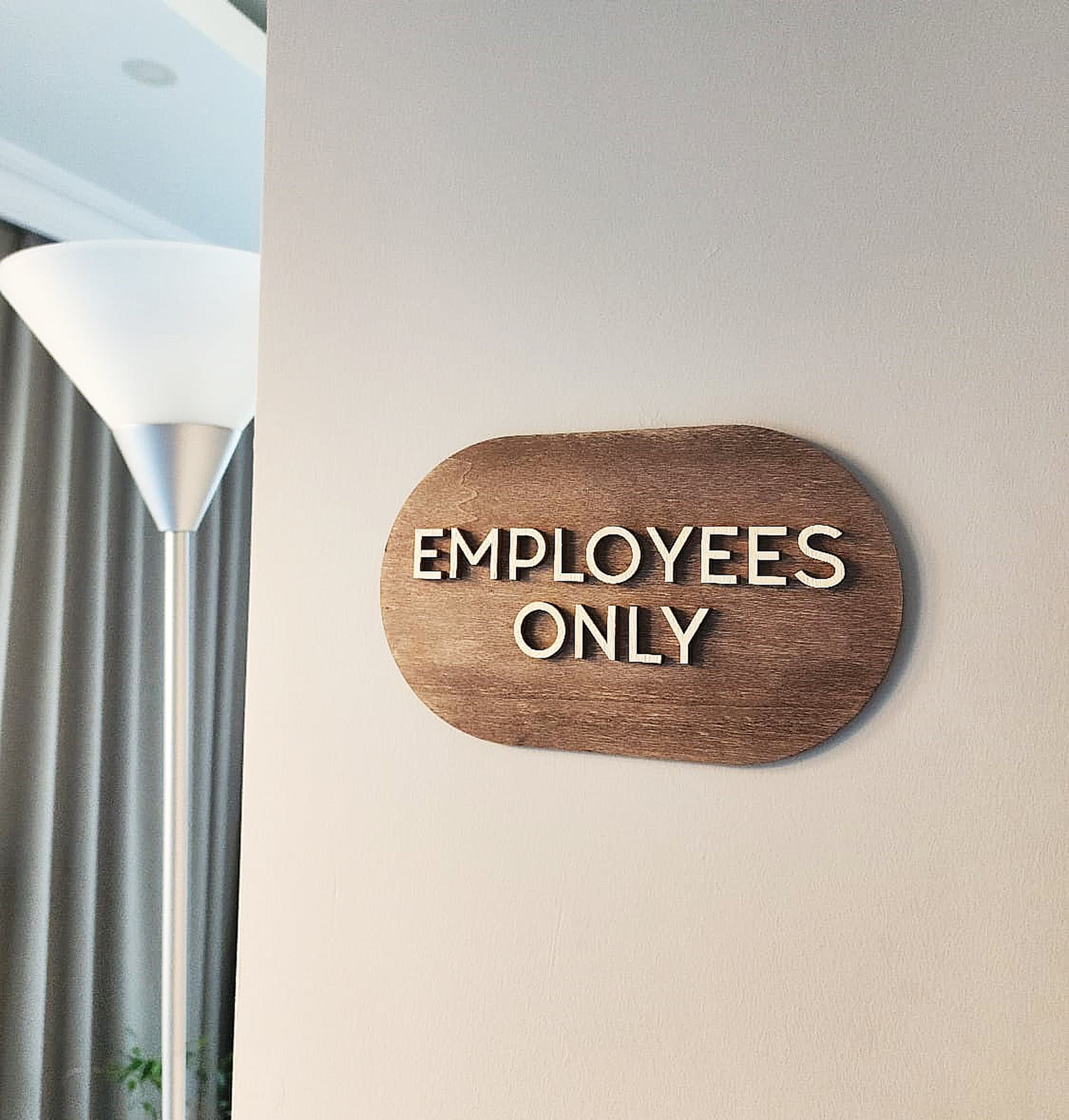Wooden Employees Only Sign, Employees Only Sign for Cafe, Staff Only ...