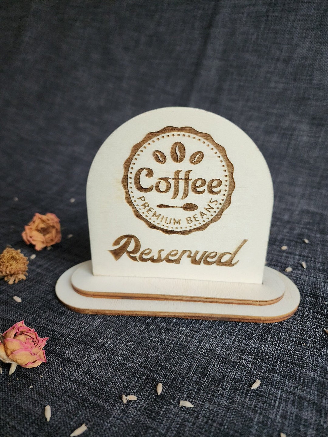 Reserved Table Sign, Wooden Reserved Sign, Cafe Reserved Sign, Reserved ...