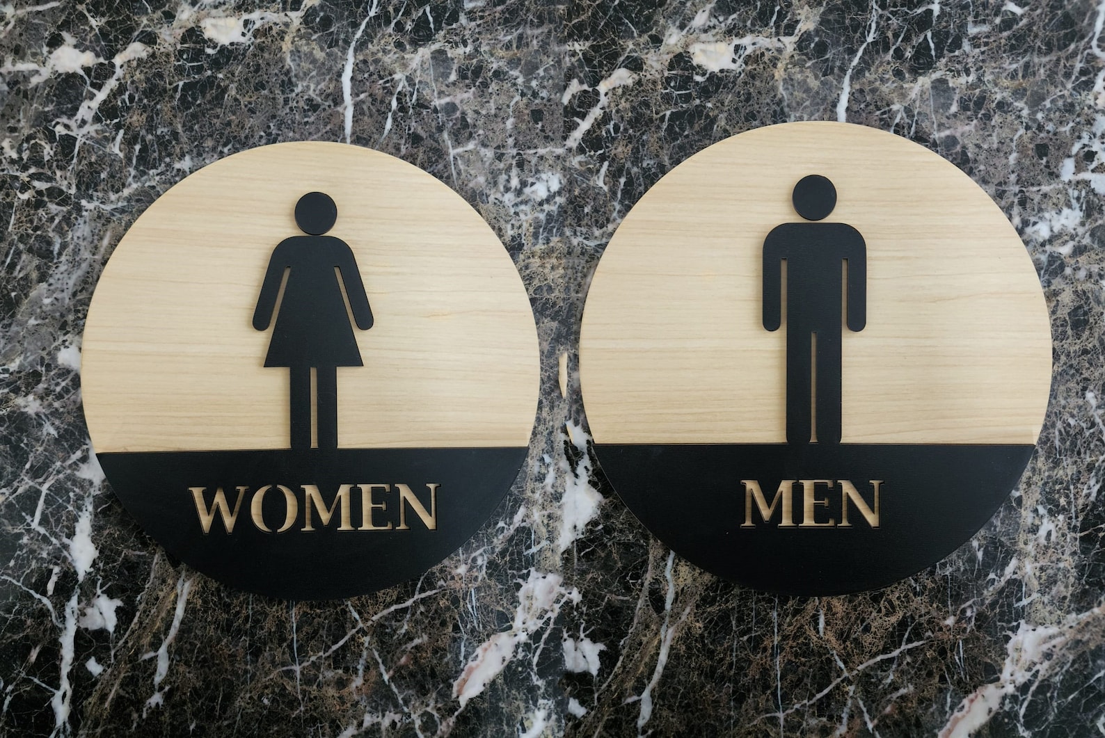 Wood Restroom Sign Set, WC Sign for Cafe, Cafe & Restaurant Restroom ...
