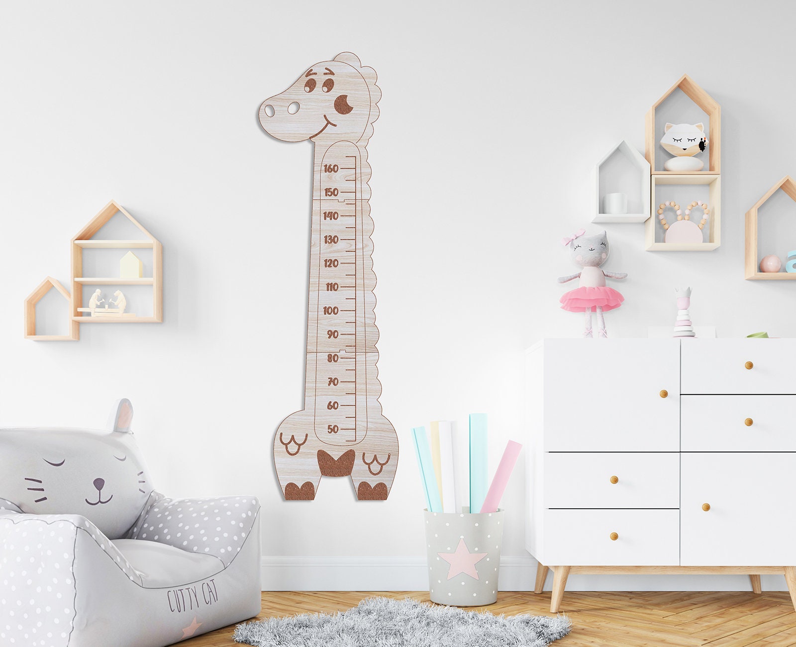 Wooden Height Chart Ruler Nursery Design Kid Rooms Gifts for - Etsy