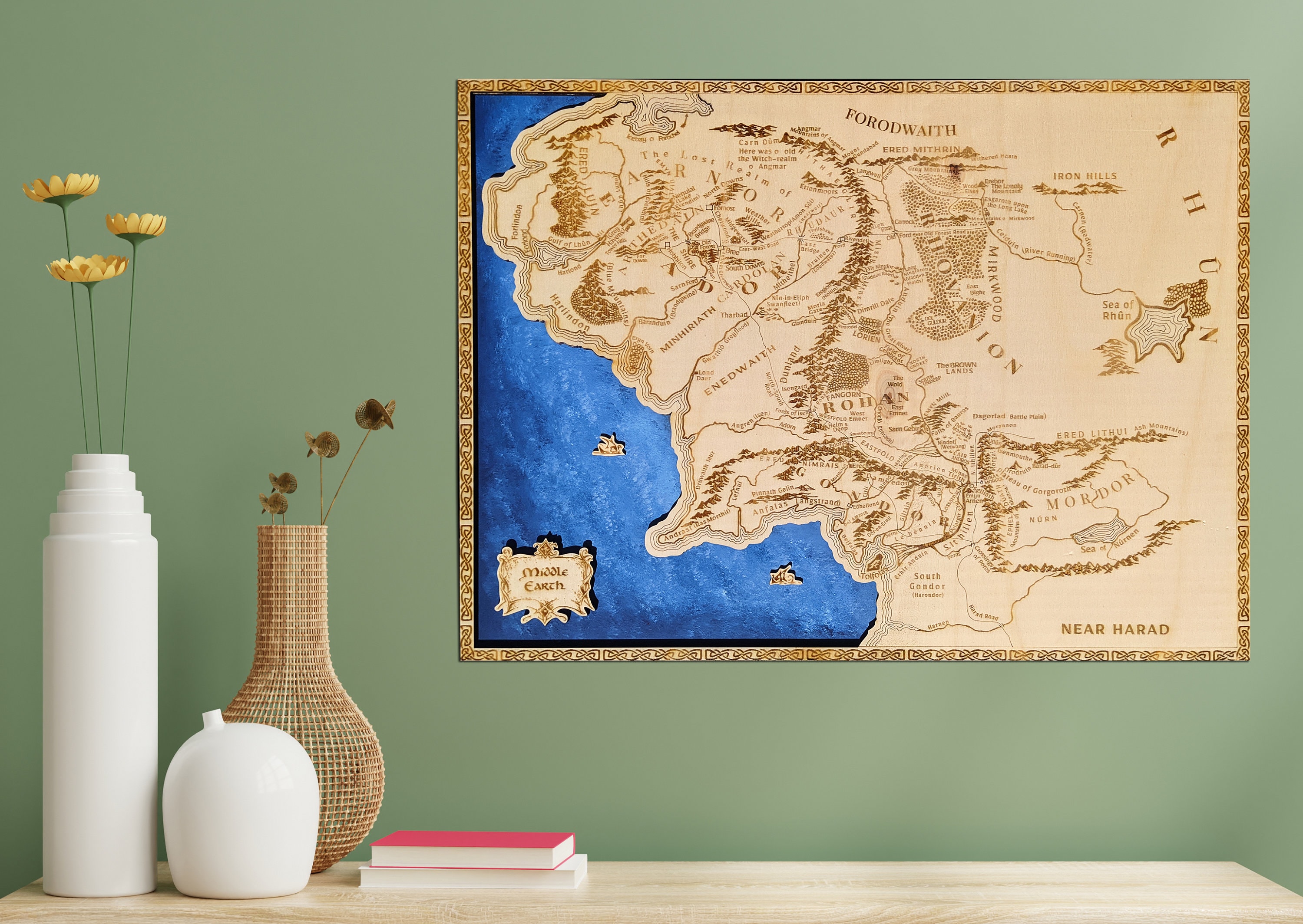 Middle Earth Map Wall Art Wooden LOTR Map Wood Wall Hanging - Etsy UK