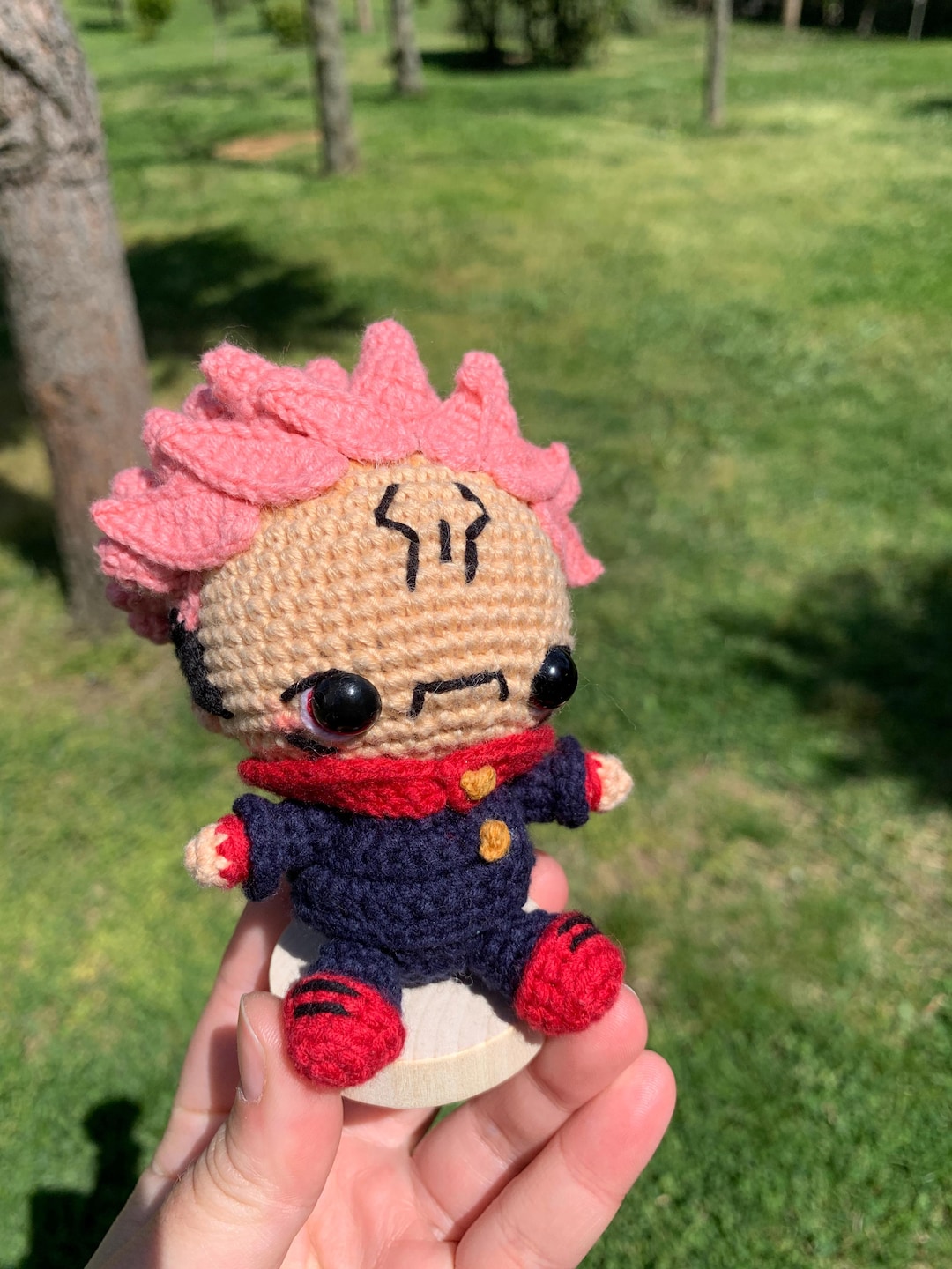 Handmade Sukuna Inspired Amigurumi | 10 Cm (4 Inches) Small Crochet ...