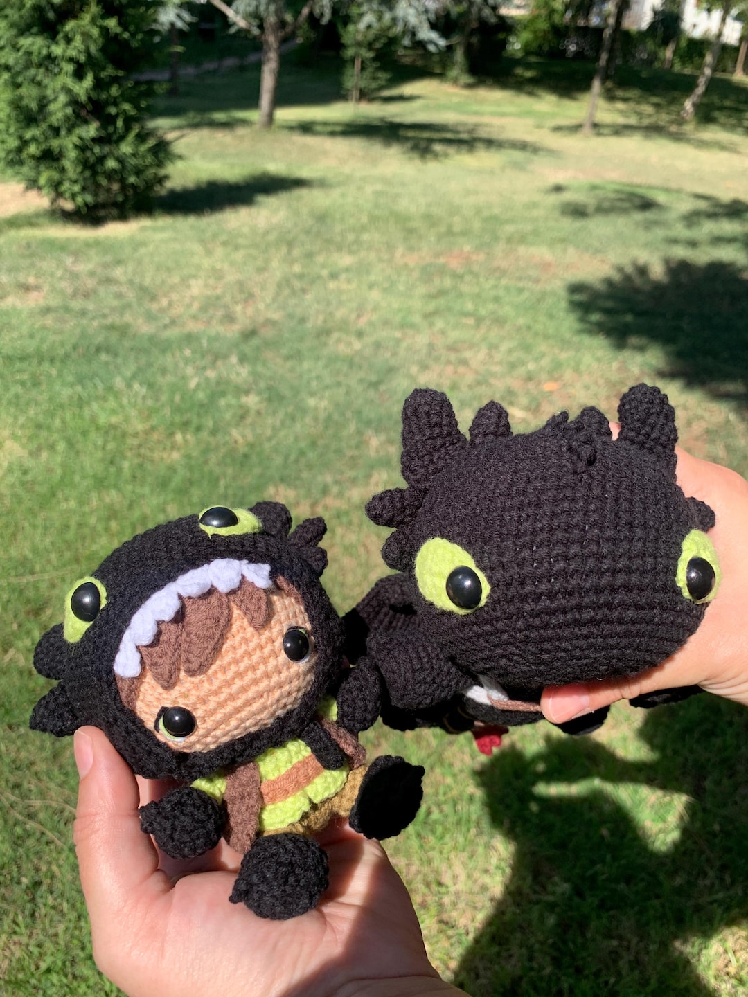 Handmade Amigurumi Dragon & Hiccup Plush Set: How to Train Your Dragon ...