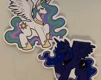 3 X 3 Carousel MLP Celestia and Luna Holographic Vinyl Stickers - Etsy