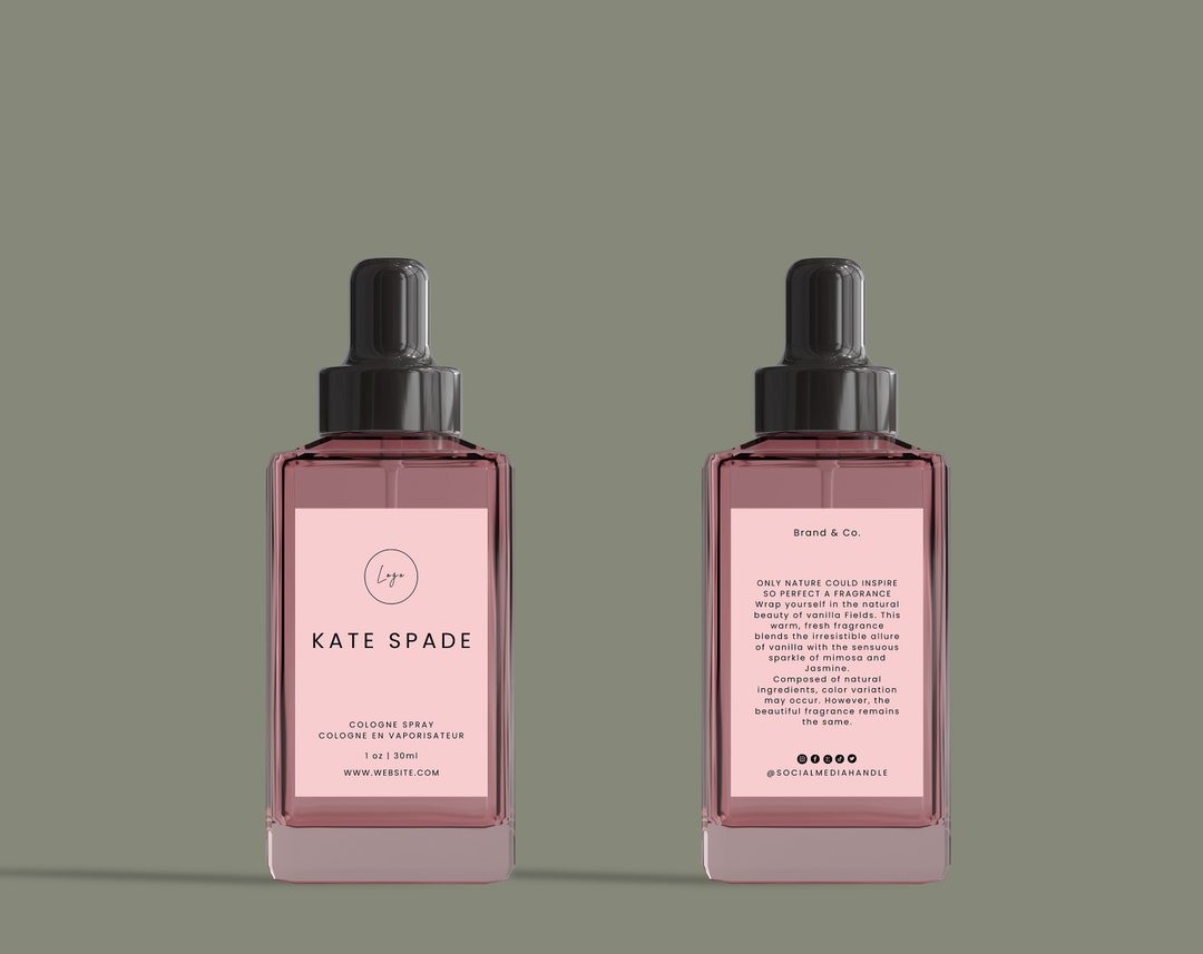 EDITABLE Perfume Label Template, Stylish Custom Perfume Label Design ...
