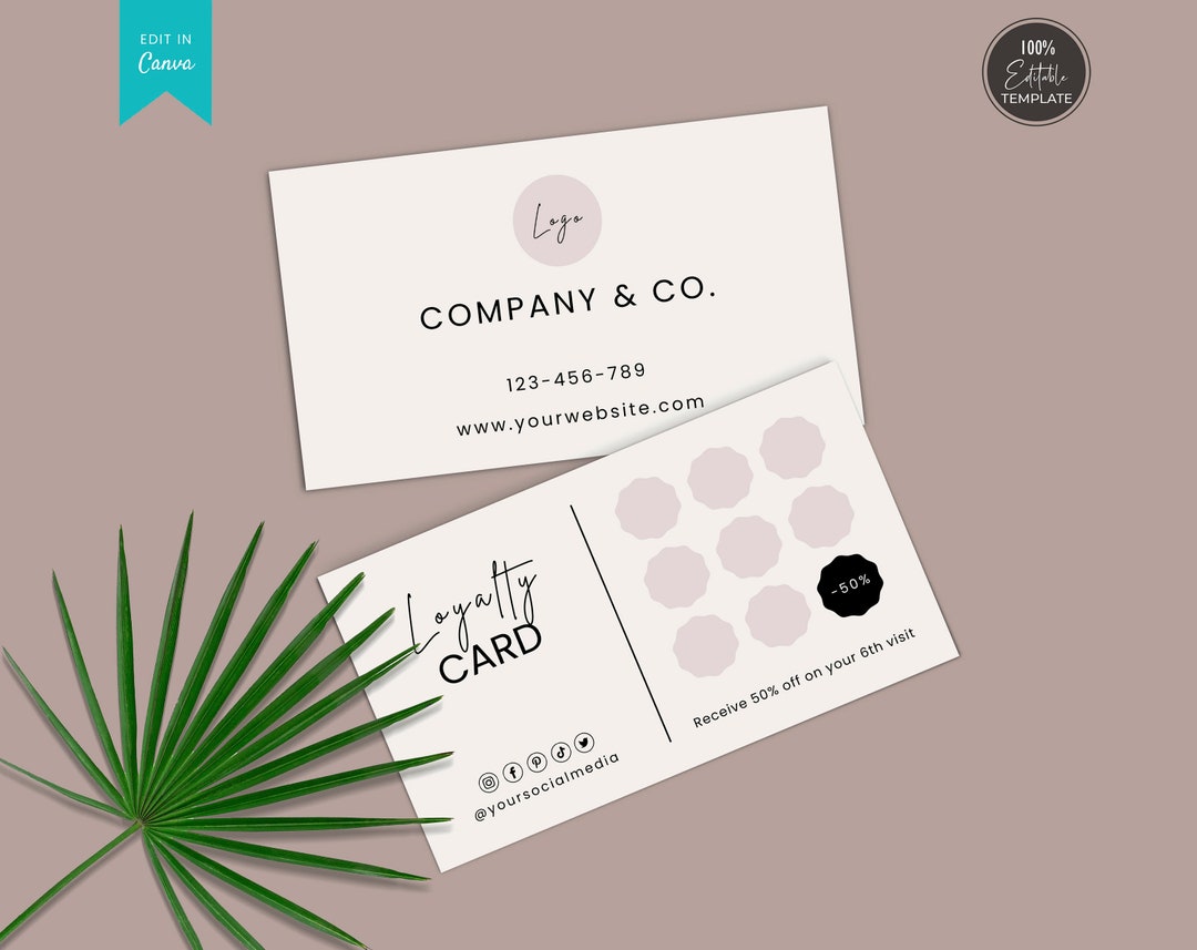 Loyalty Card Template Editable, Printable Loyalty Cards, Modern ...