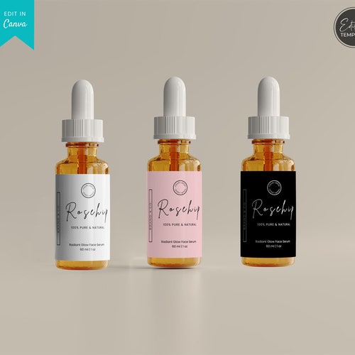 Editable Product Label Custom Label Template Stylish Dropper - Etsy
